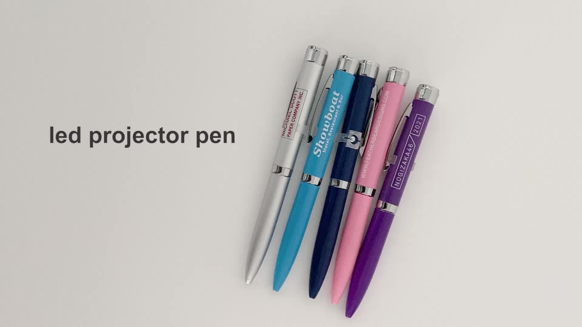 Promotional Custom Logo Ball Pen Led Glowing Rgb Flashing Torch Pens ...