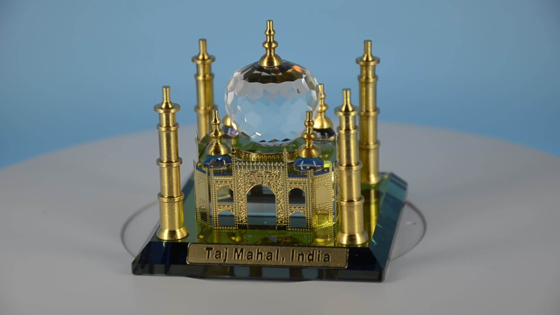 New Design Hight-quality Crystal Glass Miniature Build Taj Mahal Model ...