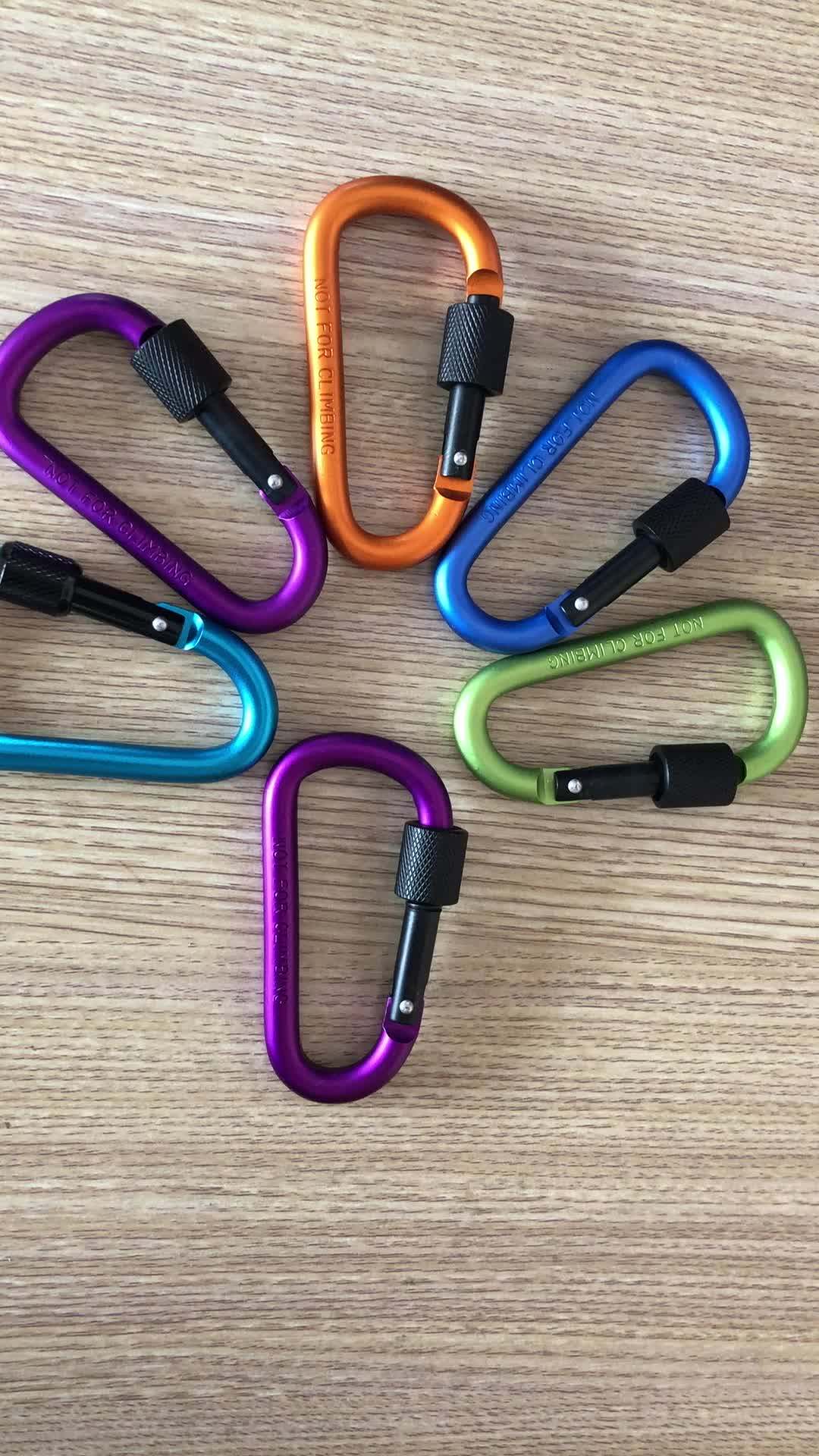 Aluminum Locking D-ring Carabiner Key Chain For Camping - Buy Key Chain ...