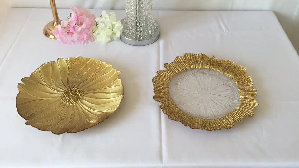 Golden Crystal Wedding Decoration Underplates - Buy Golden Crystal ...