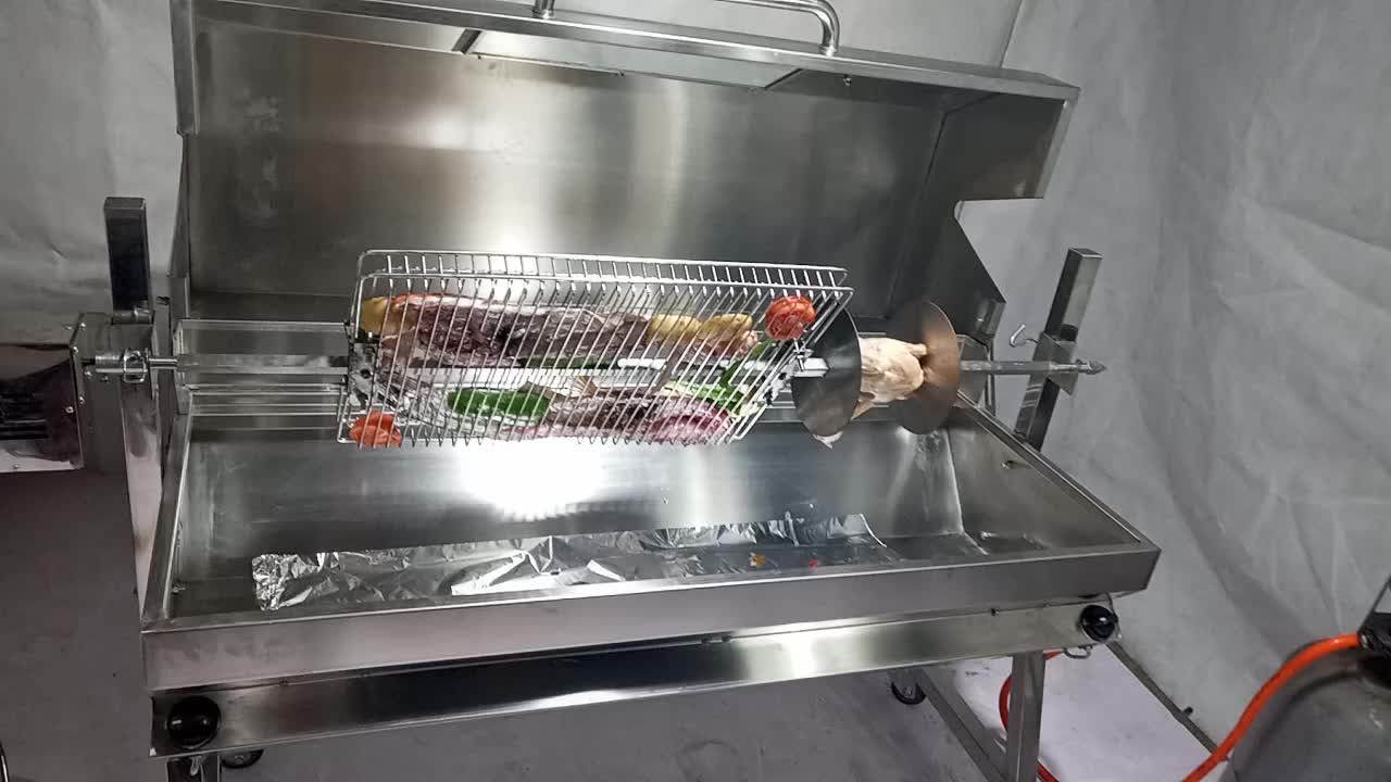 Large Stainless Steel Braai Grill Gas Spit Roaster Rotisserie For Sale ...