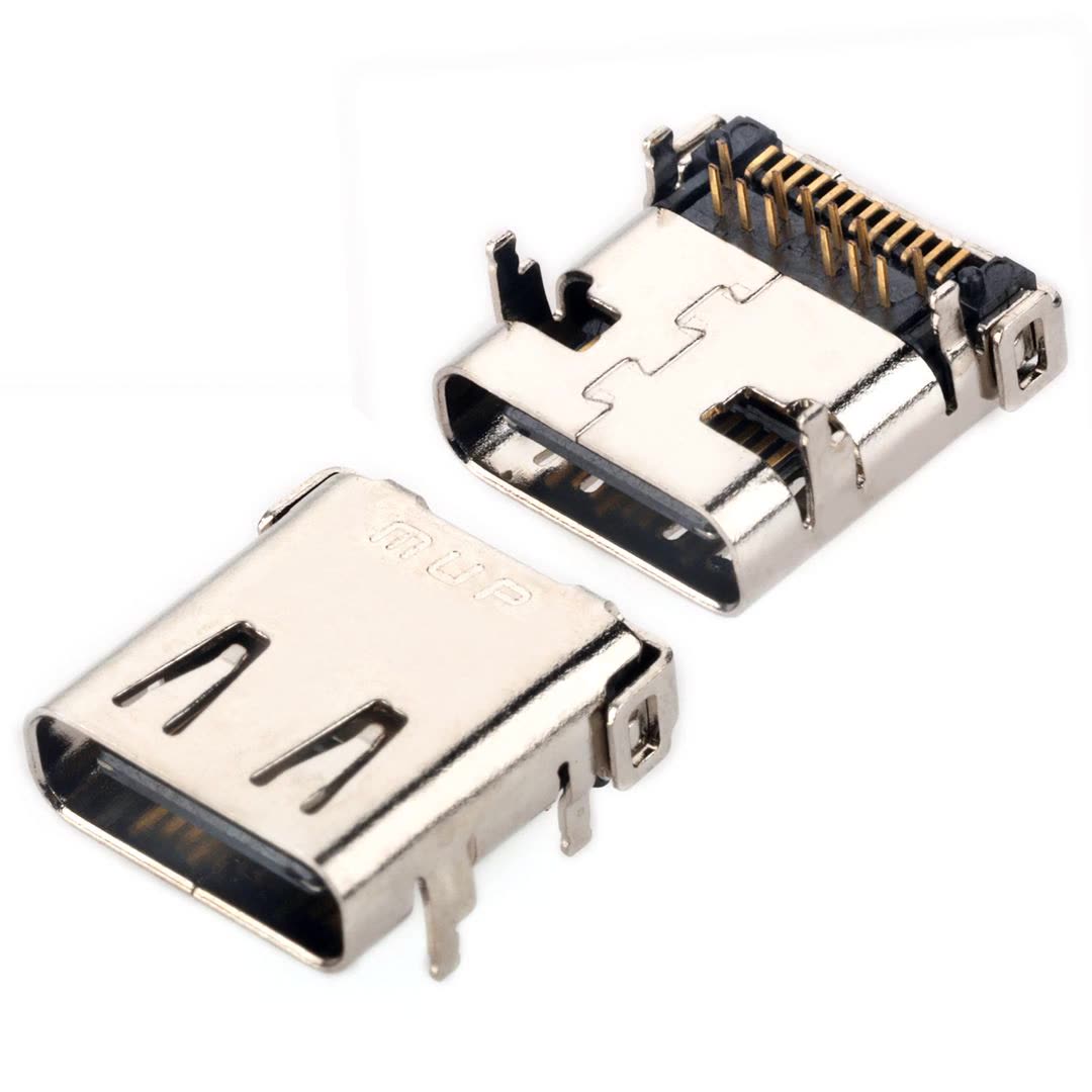 Mup-u22001 24pin Mid-mount Daul-row Smt Usb Type C Socket Connector High Speed Transfer Usb C ...