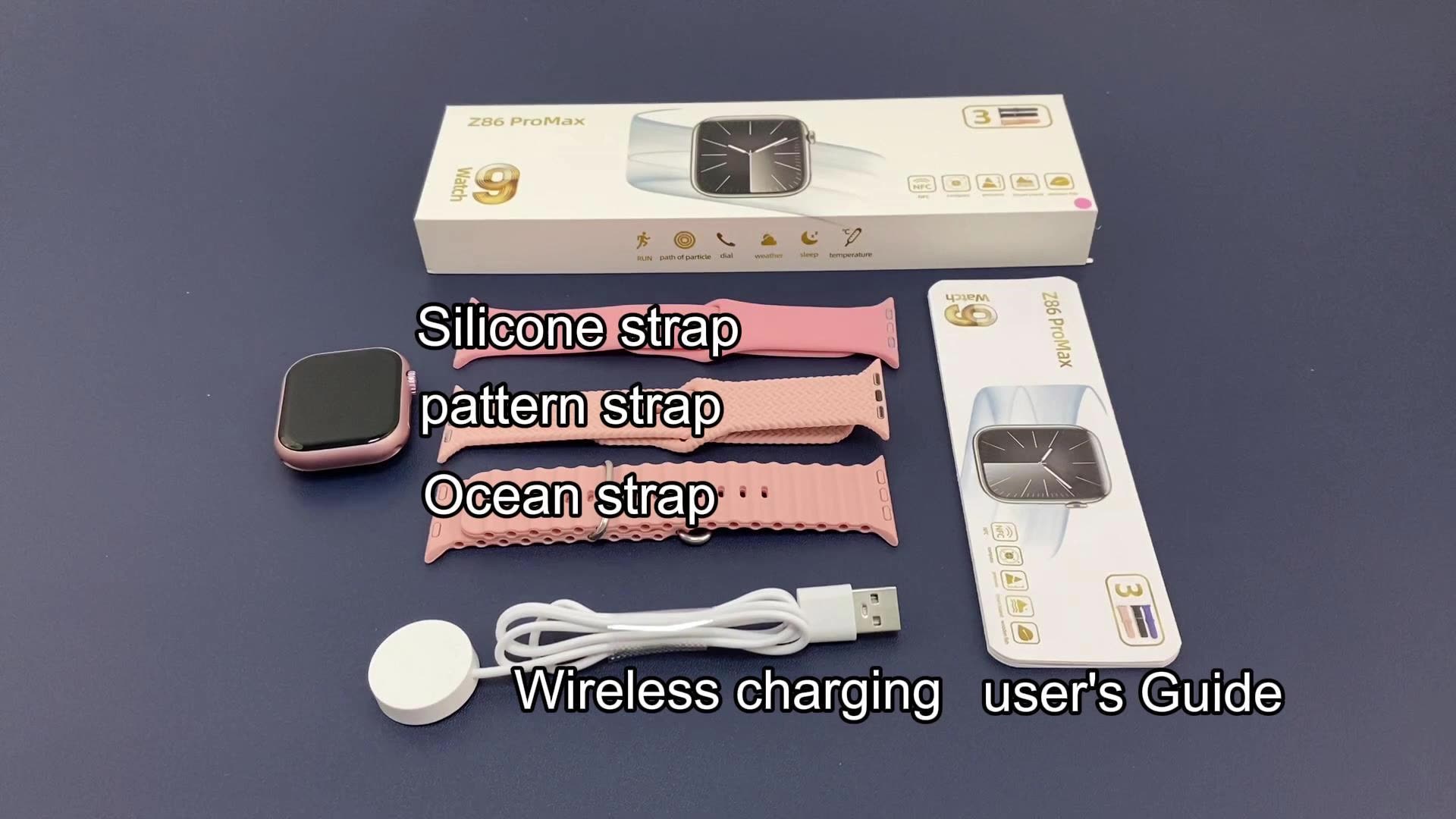 New Arrivals Smart Watch Z86 Pro Max With 3 Straps Reloj Series 9 Message Reminder Smartwatch ...