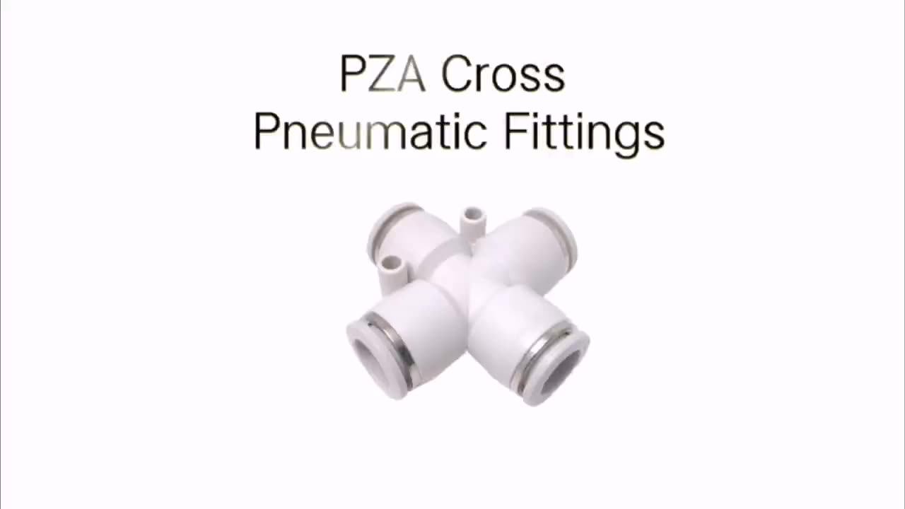 Plastic Cross White Quick Pneumatic Connector Four-way Straight Quick ...