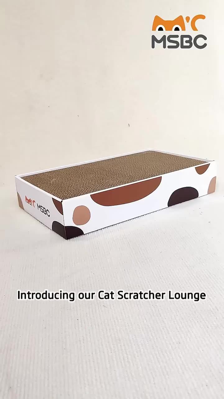 Cat Scratcher Lounge Bed Reversible Corrugated Cardboard With 3pcs ...