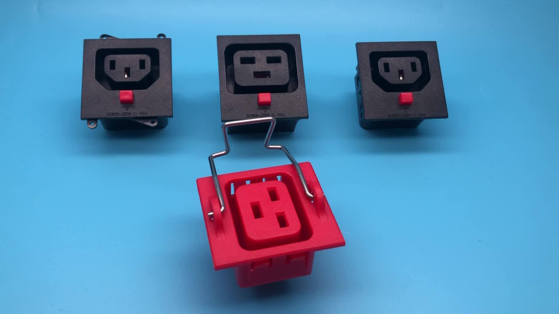 Iec60320 C19 Red Anti Tripping Pdu Socket Female Power Connector - Buy ...