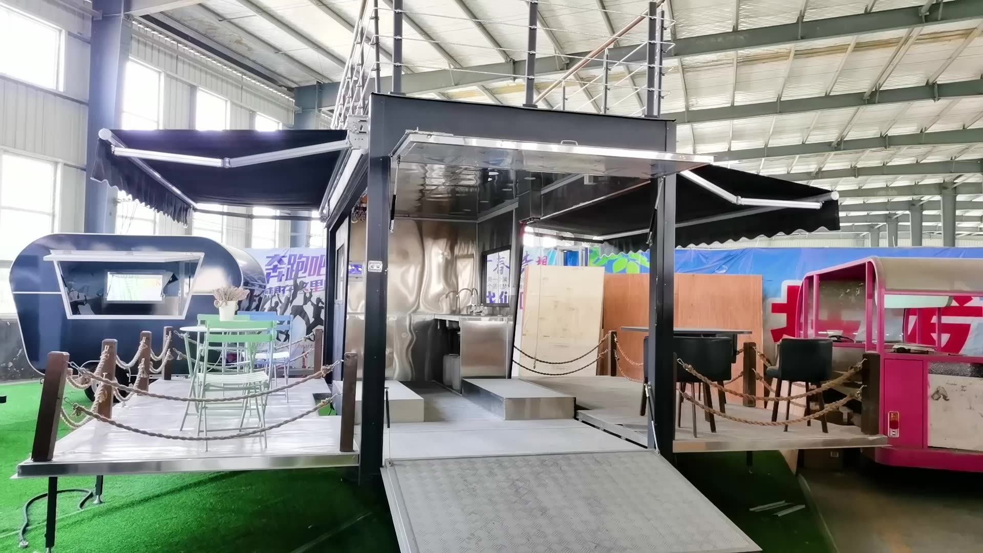 Two Storey Bar Cafe Moving Restaurant Truck Mobile Double Decker Coffee ...