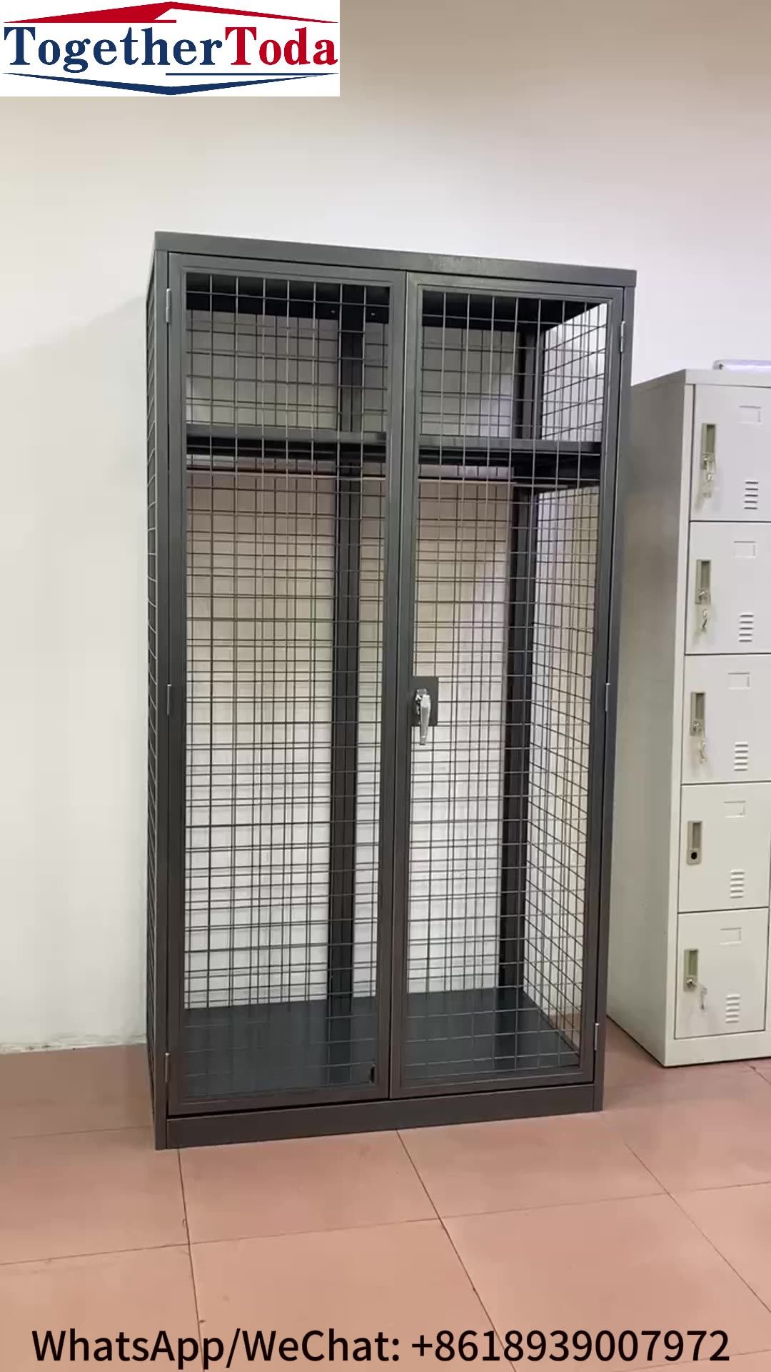 Muti-tier Storage Wire Mesh Locker Mesh Plate Metal Cabinet With Double ...