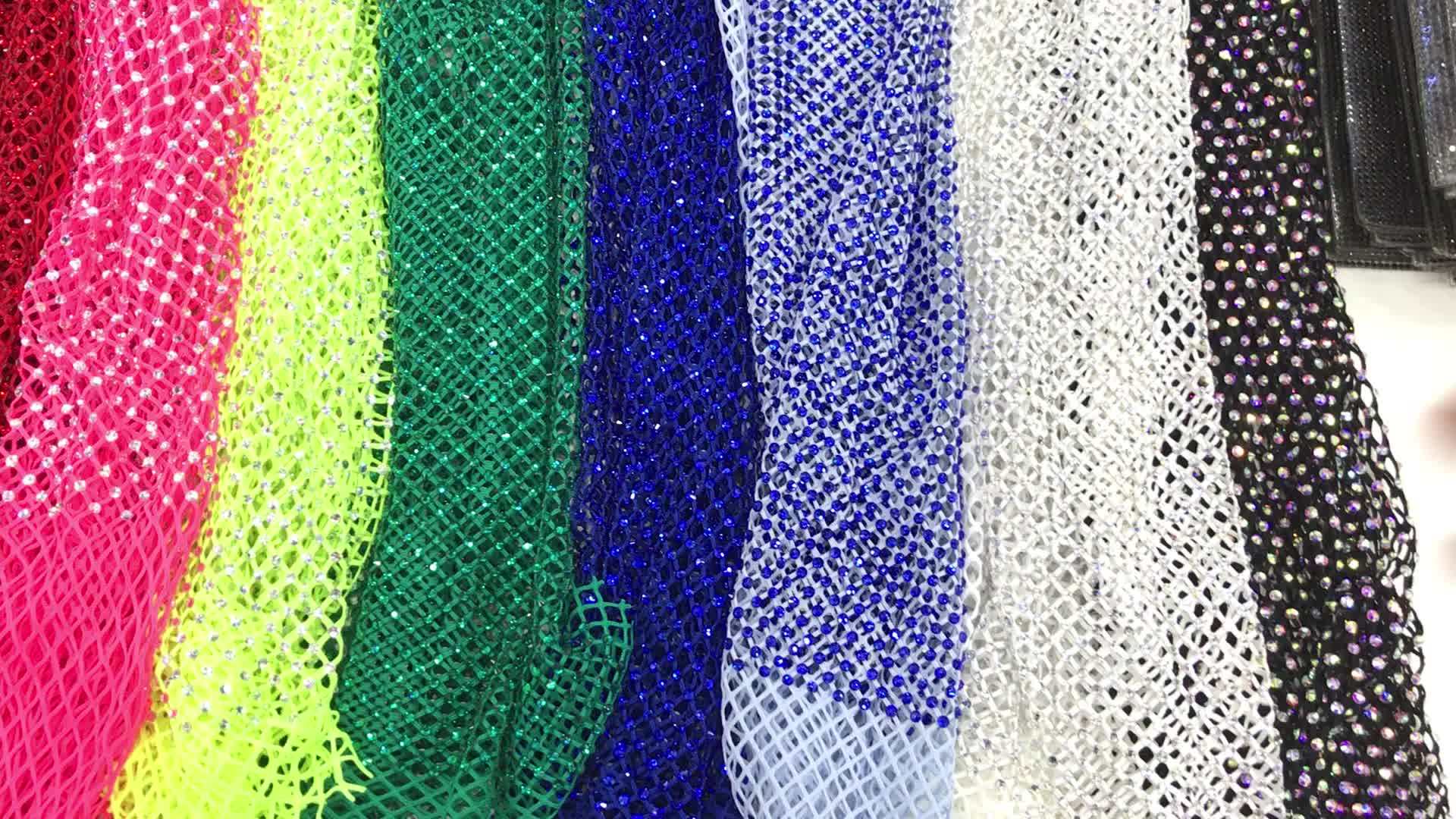 Va105 Newest High Quality Crystal Fabric Lace Rhinestone Mesh Trim ...