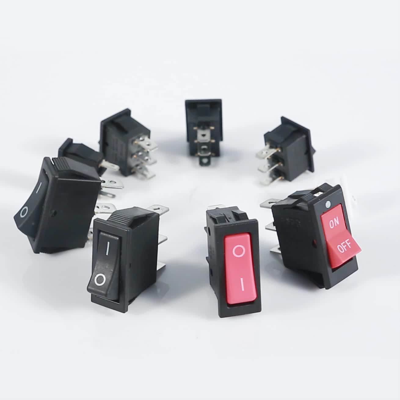 High Quality Kcd3-102/n 16a 250v Spst Red Led Light Rocker Switch T105 ...