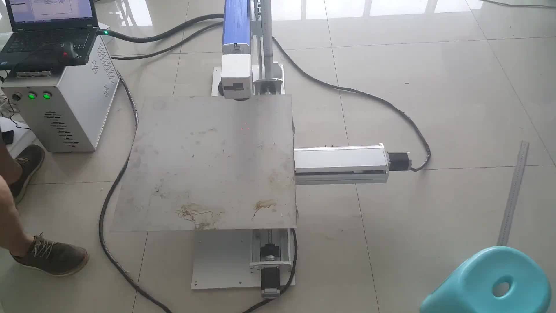 Large Area Co2/fiber Laser Marking Machine With Xy Moving Table - Buy ...