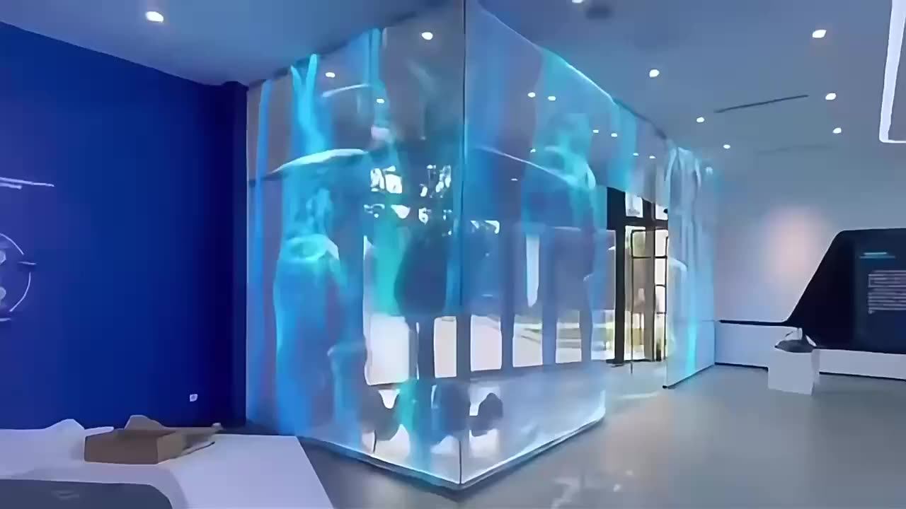 Easy Installing Led Flexible Transparent Crystal Film Display P4 P6 P8 ...