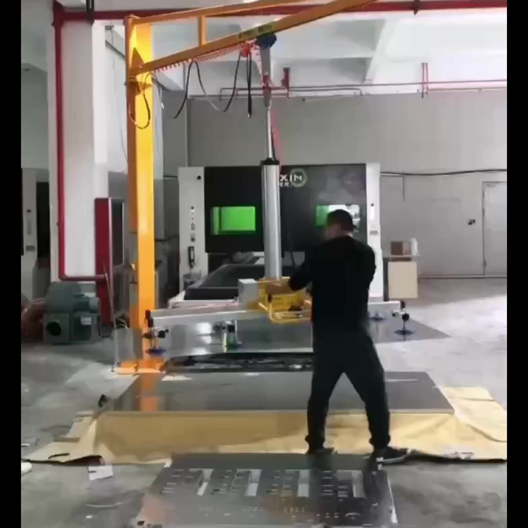 Laser Cutting Loading Machine Motorized Cantilever Spreader Vacuum Suction Cup Single Arm ...