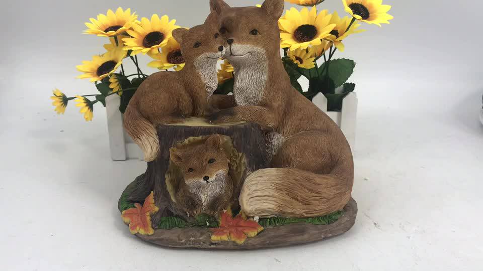 Fox Solar Light Statue Polyresin Figurine Garden Decoration - Buy ...