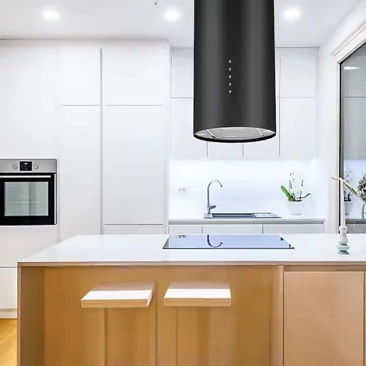 Column Ceiling Suspended Top Chimney For Kitchen Cooking White Color ...