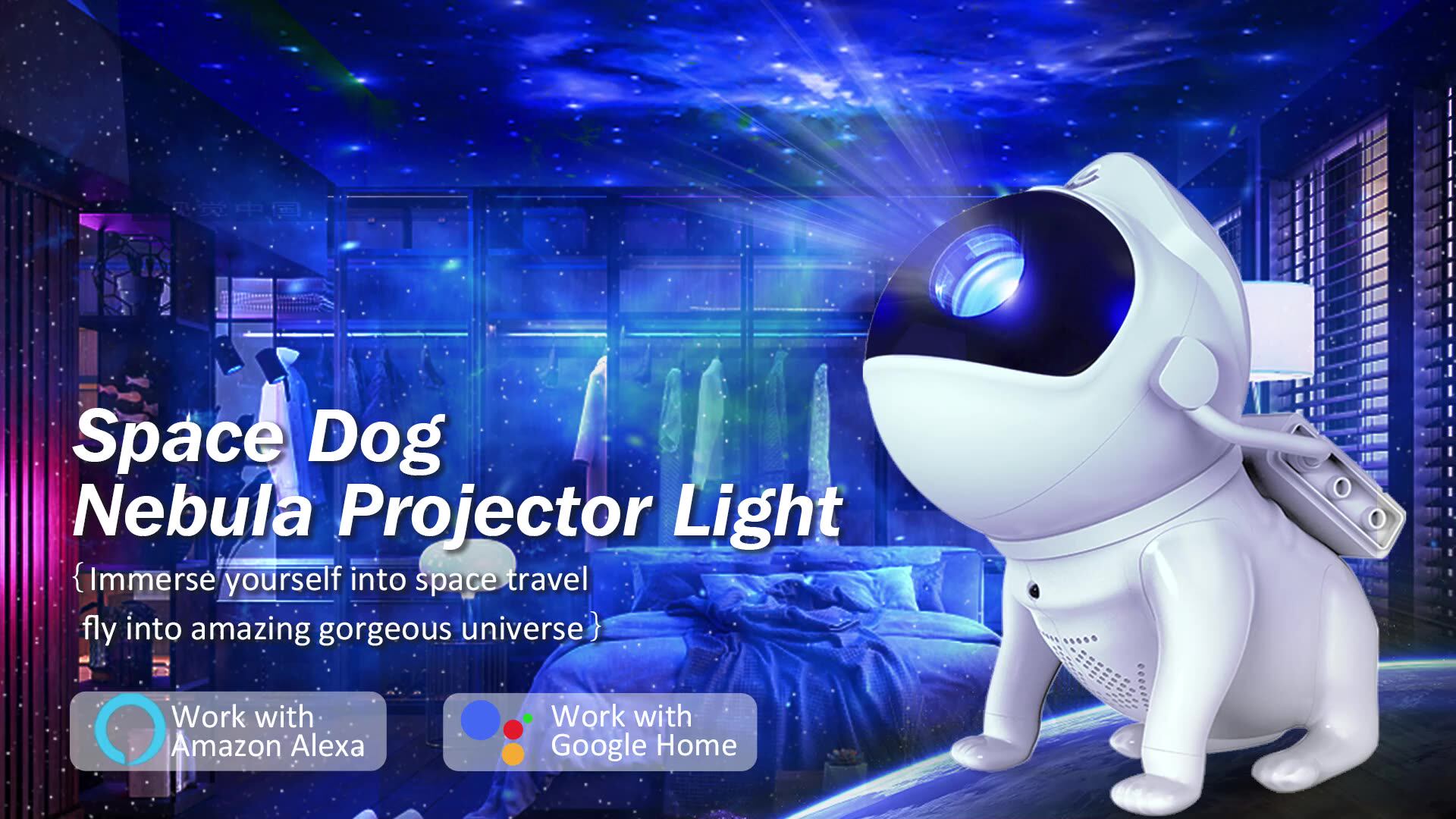 Space Dog Astronaut Star Projection Lamp Universe Sky Night Galaxy ...