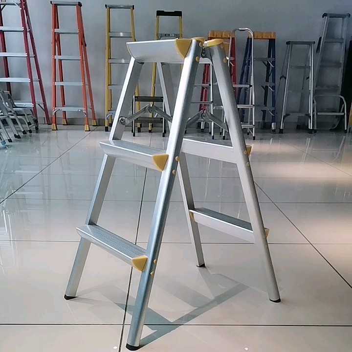 Double Side Narrow Step Aluminium Step Ladder Folding Household Ladder ...