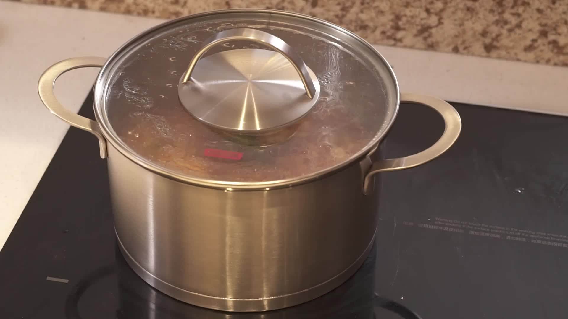 304 Stainless Steel Matte Surface Soup Pot Casserole With Tempered ...