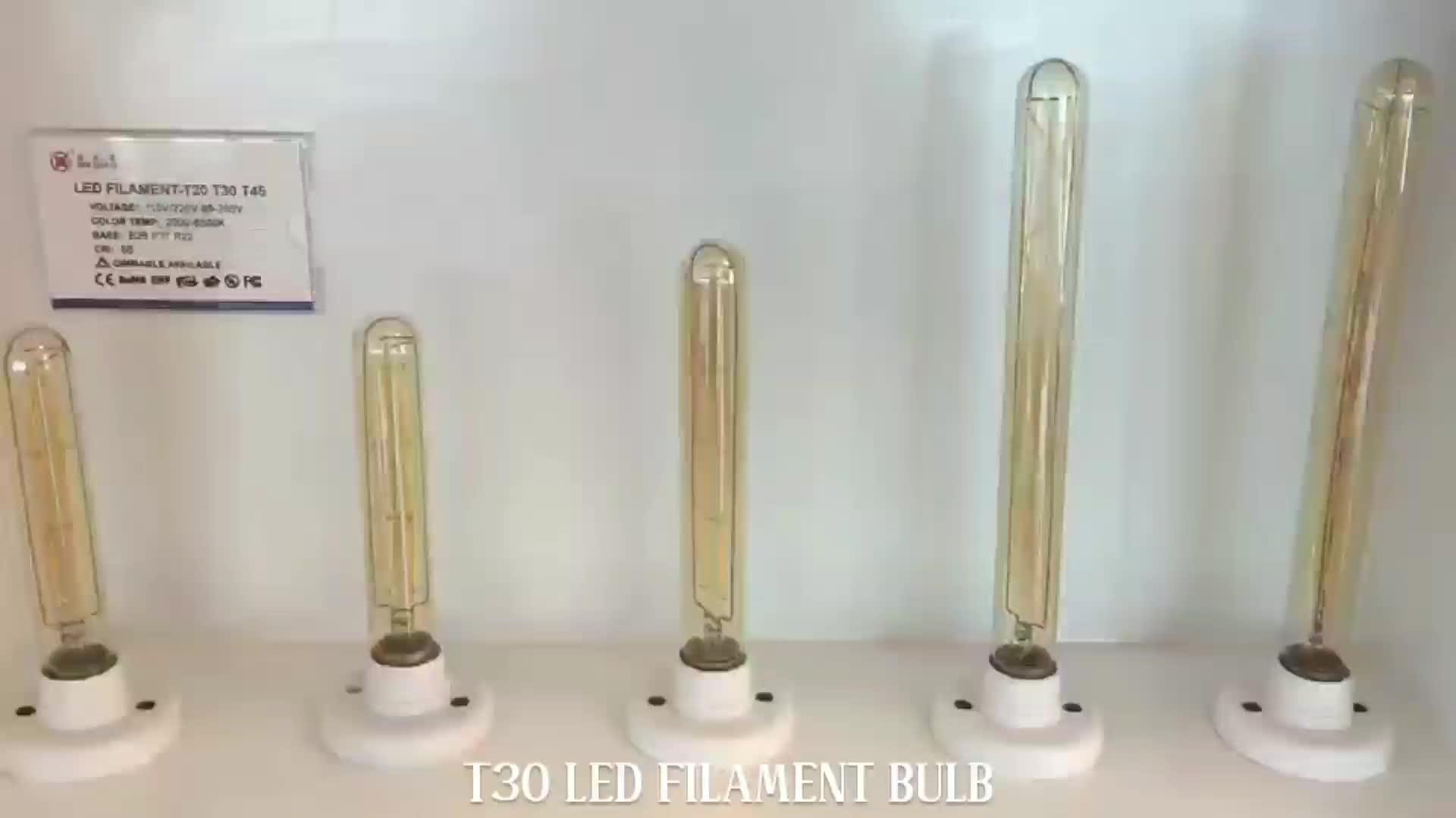 China Supplier T30 4w 6w 8w 10w 12w E27/b22 220v Glass Cob Led Tubular ...