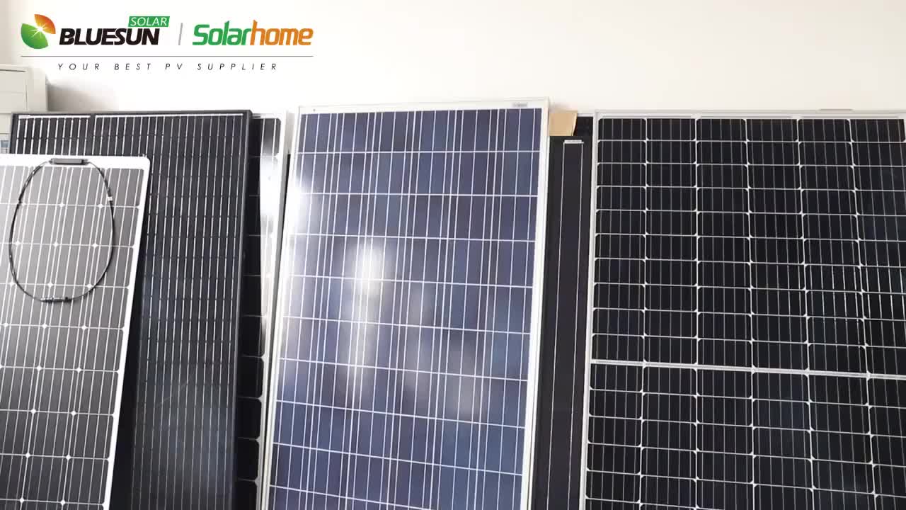 Bluesun 330w Bifacial Solar Cells Panel Price Mono 330w 320w 310 Watt Solar Panel Double Glass ...