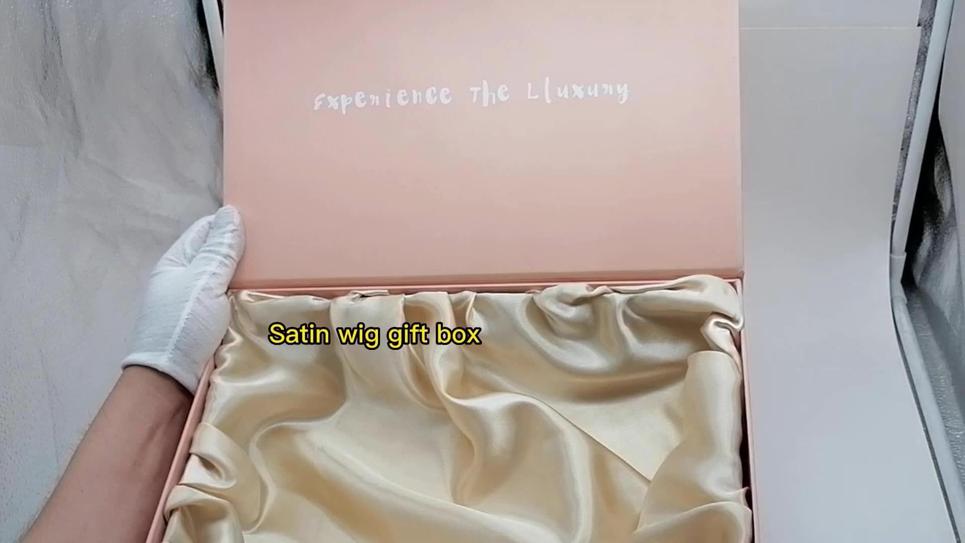 Pretty Magnetic Flap Lid Satin Lined Gift Box Wig Box Packaging Custom ...