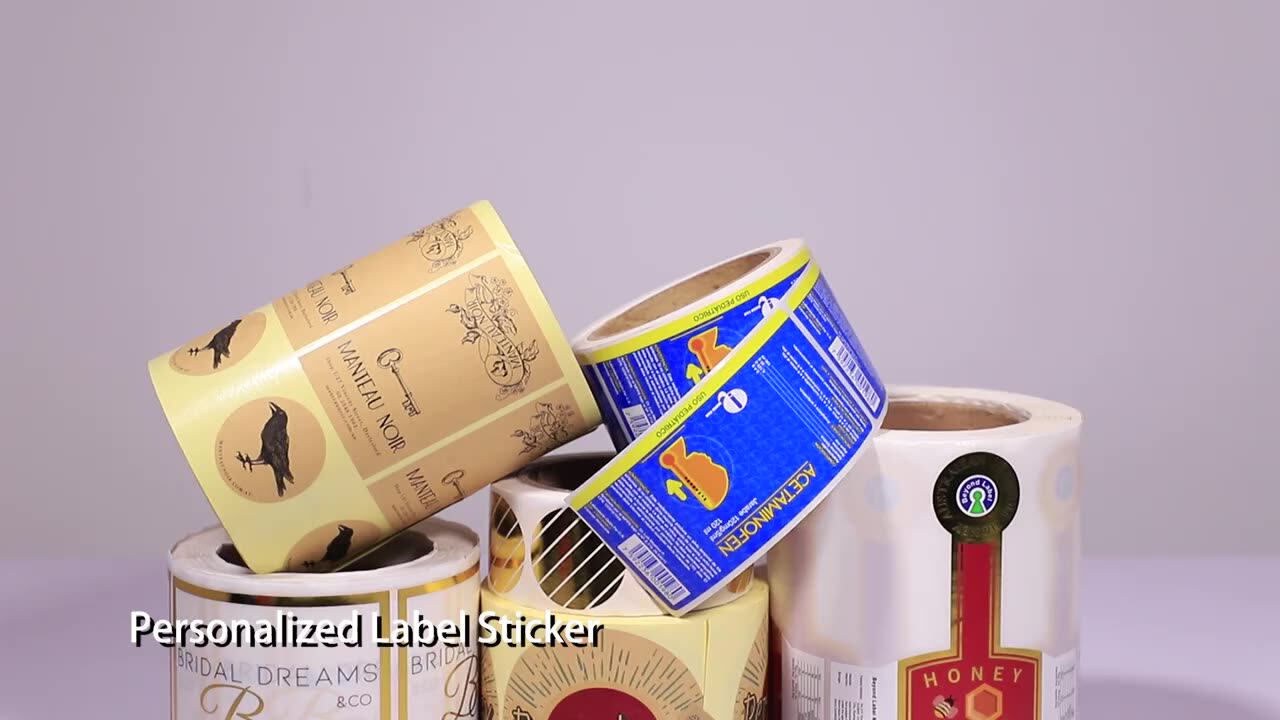 Custom Products Packaging Roll Bottle Label Printing Adhesive Brown ...