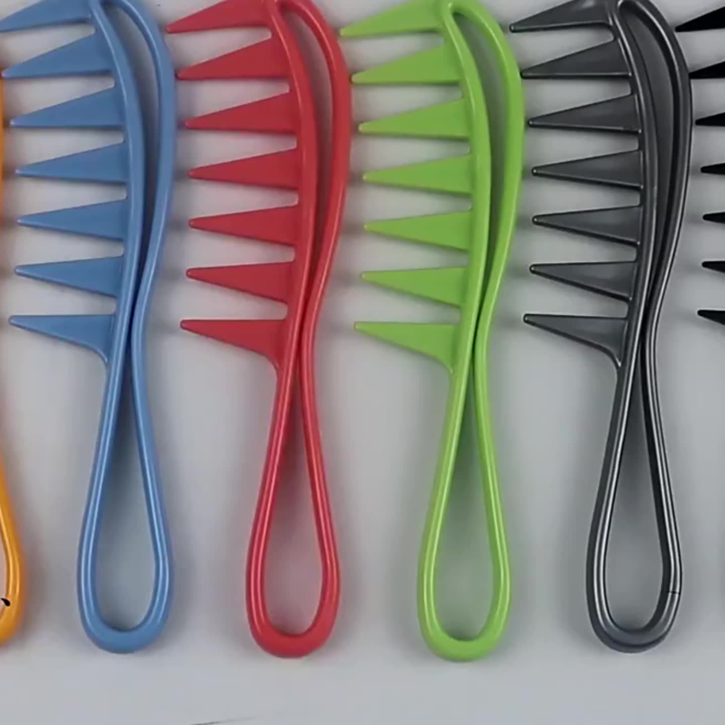 Custom Logo Plastic Pink Black Men Women Wide Tooth Combs Wide Spacing ...