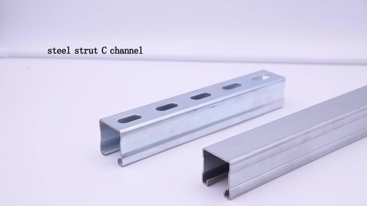 Galvanized Steel Slotted Unistrut C Channel 41 With Stiffener Structure ...