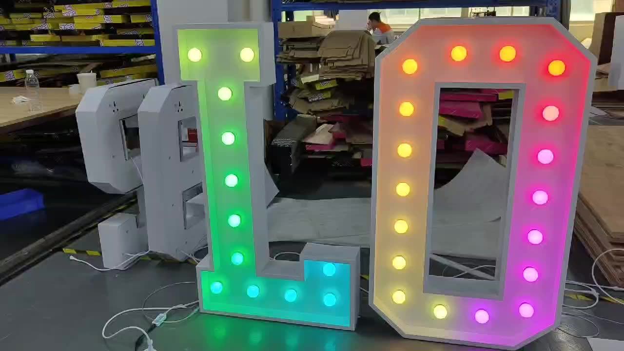 Outdoor Waterproof Metal 5ft Letter Alphabet Large Light Up 4ft 3d ...