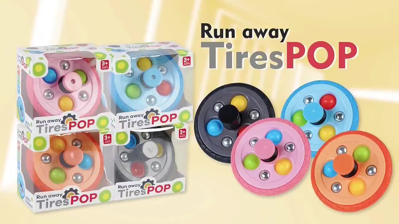 5 In 1 Run Away Tires Pop Finger Toy Squeeze Stress Reduction Anxiety ...