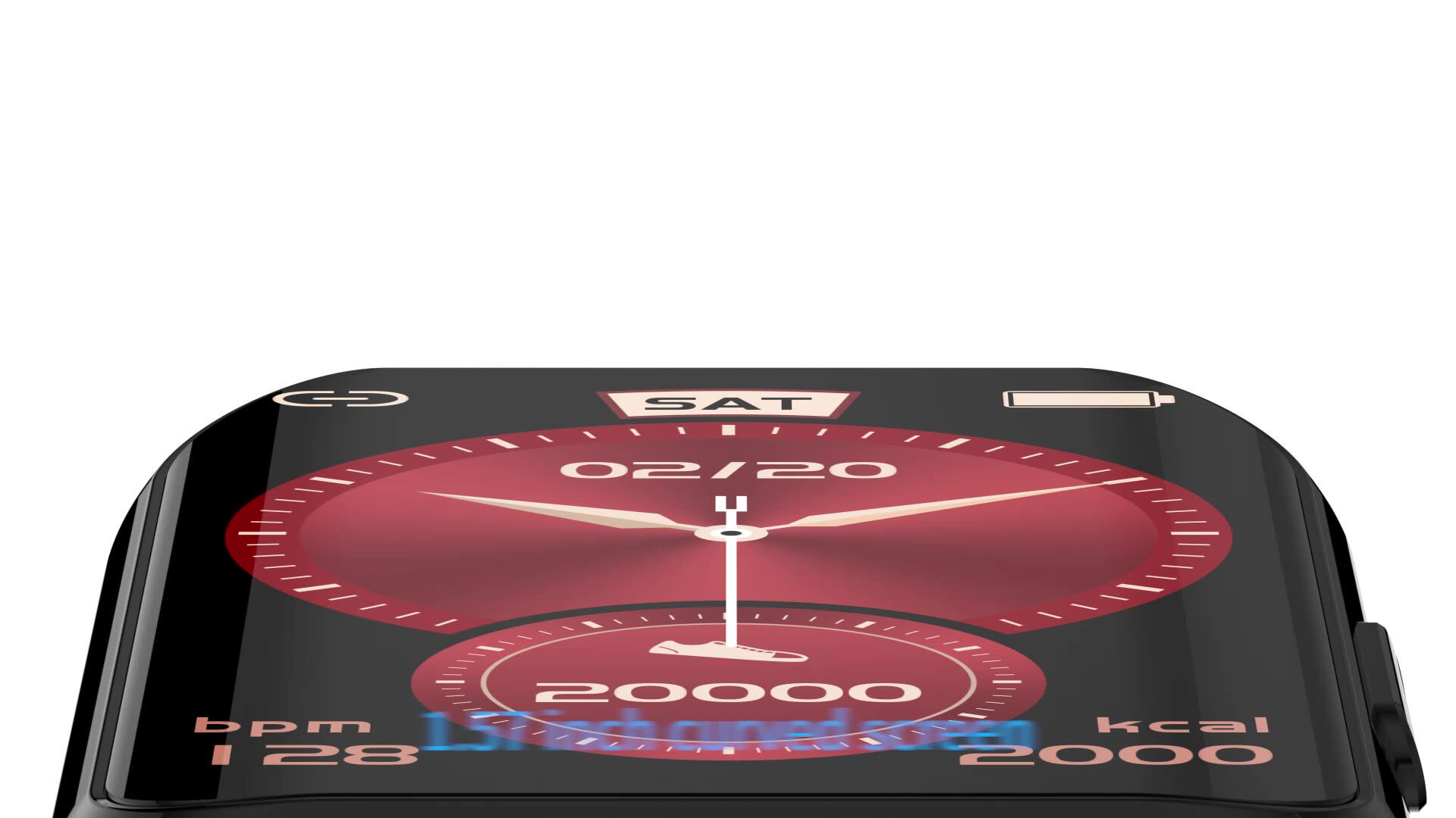 H76 Smartwatch Ip68 Hyperboloid Glass Screen Low Power Heart Rate Bp ...