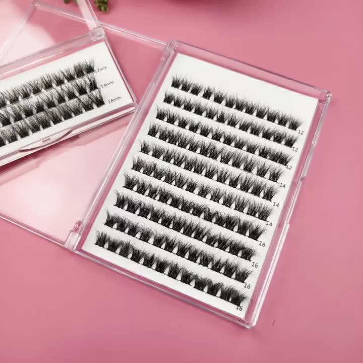 10 Row Pack Of 20p Mixed Color False Eyelash Thick Curled And Slender ...