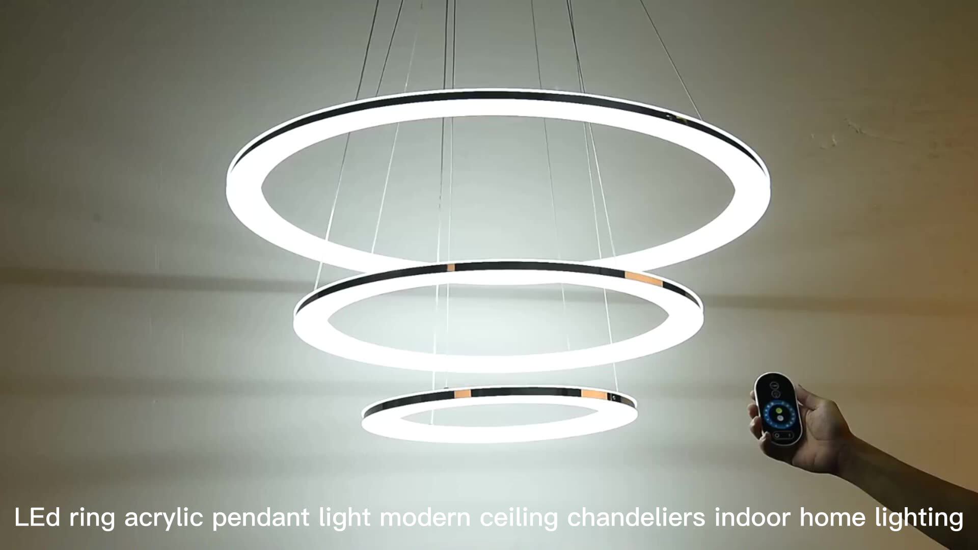 Contemporary Hanging Ceiling Globe Ring Luxury Acrylic Nordic Round ...