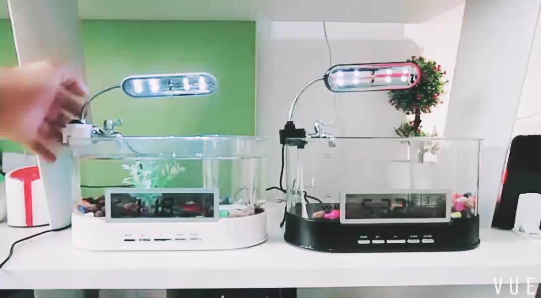 Mini Aquarium Fish Tank Usb Aquarium With Led Lamp Light Lcd Display ...