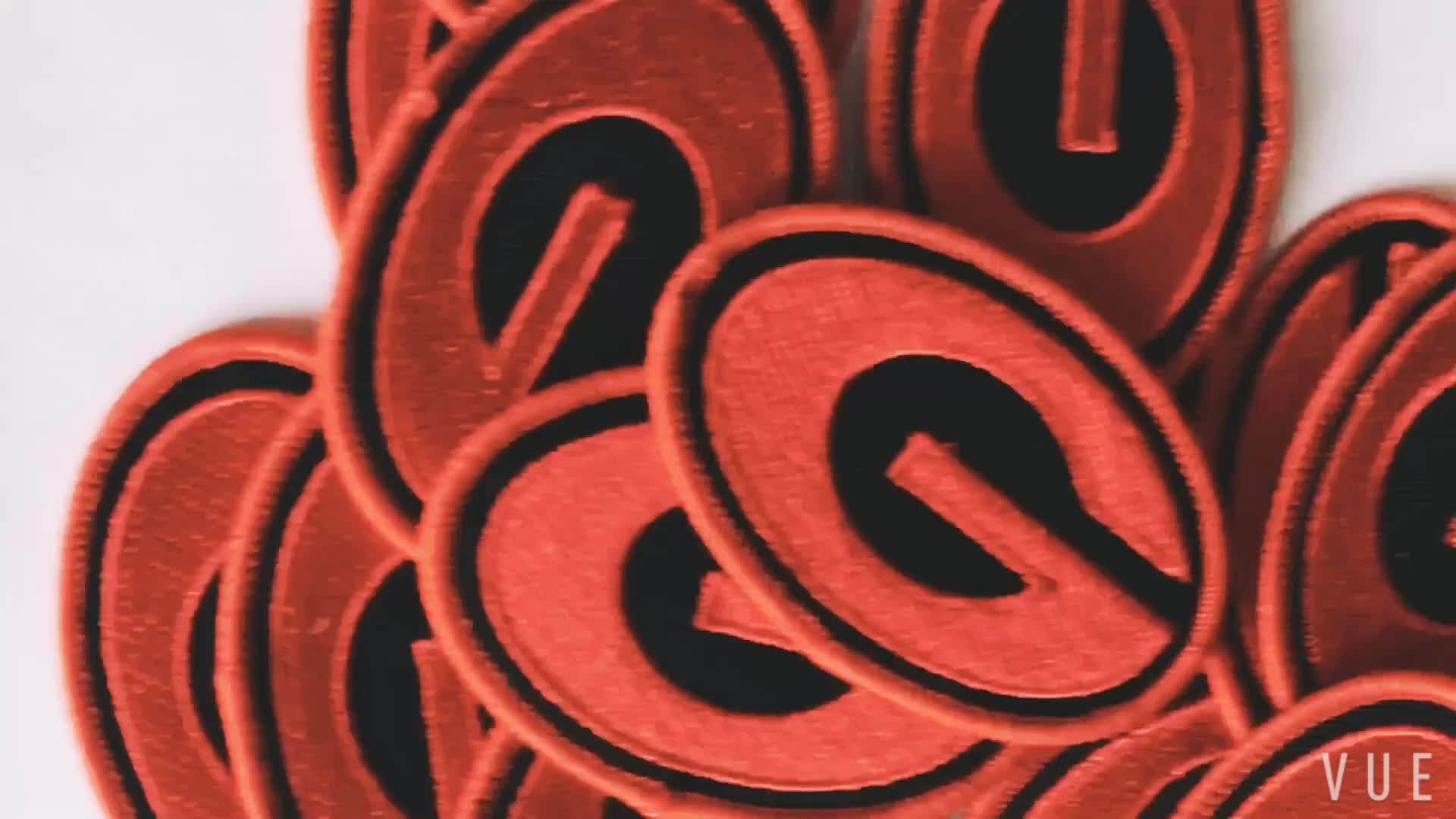 High Density Custom Round Embroidery Badge Self-adhesive Embroidered ...