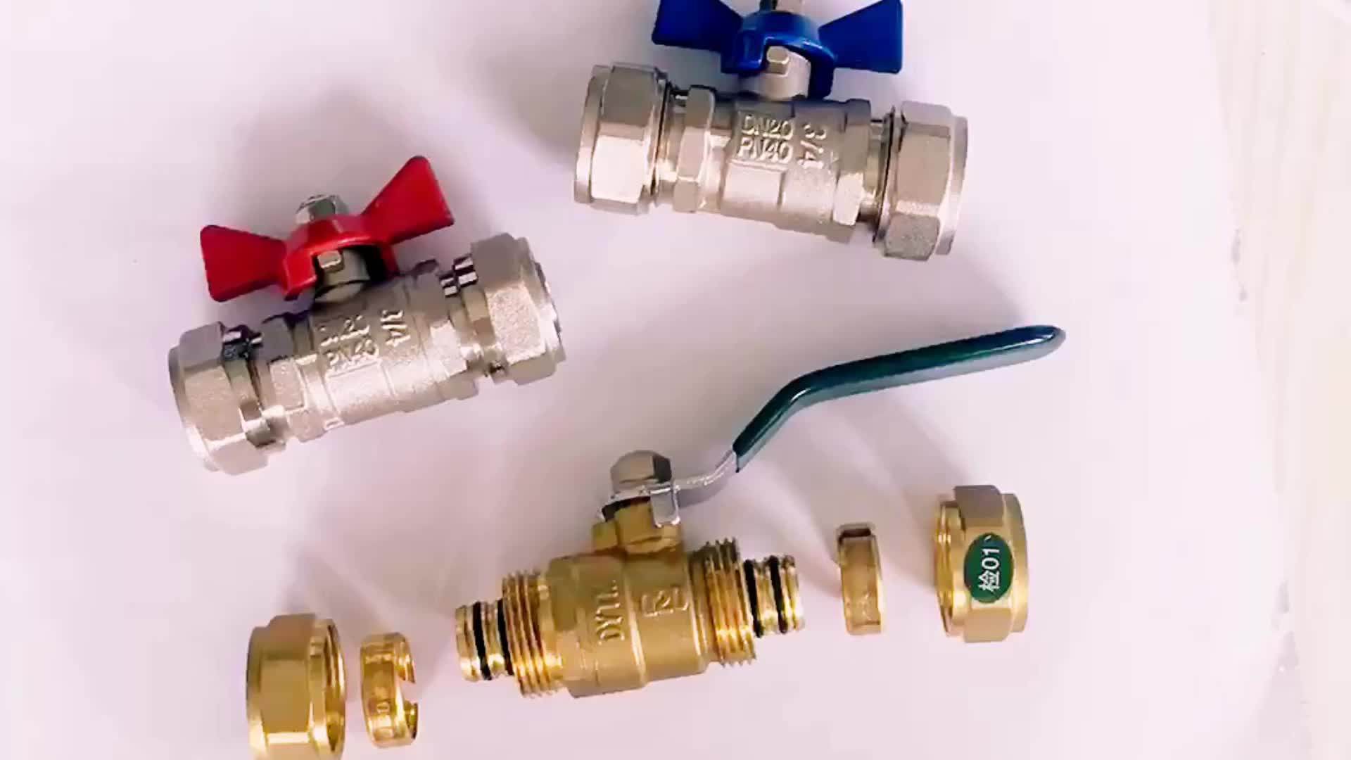 Cw617n Brass Ball Valve With Compression Connector - Buy Brass Ball ...