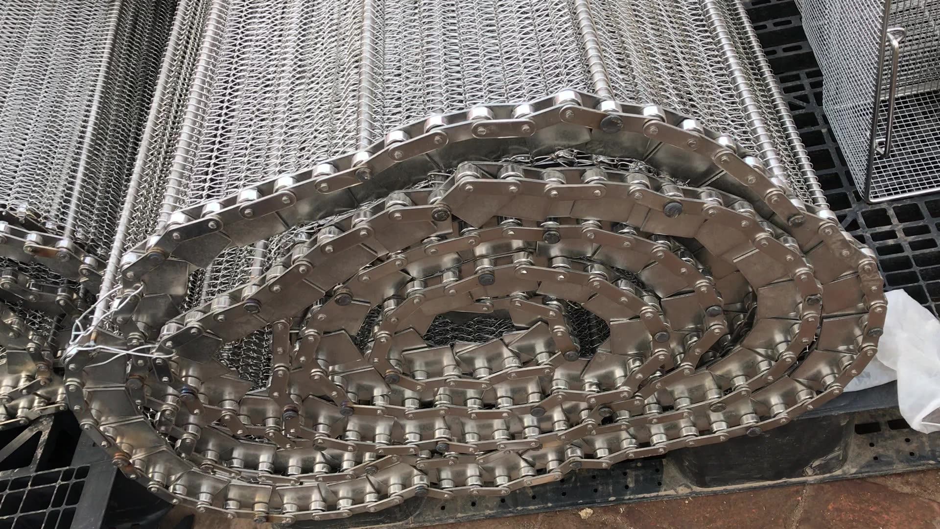 304 316 Food Grade Metal Balanced Spiral Wire Woven Mesh Conveyor Belt ...