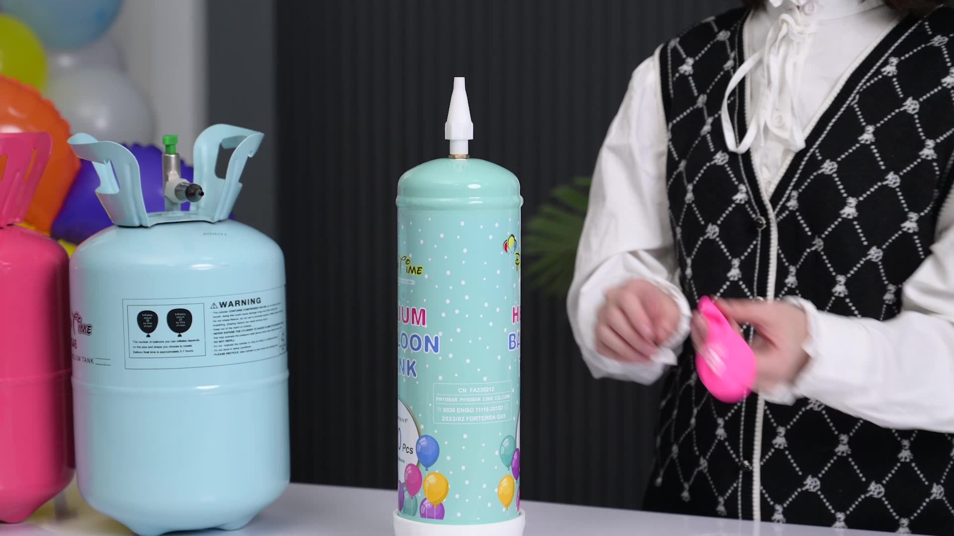 Portable Gas Balloon Inflation Tank 2.2l 3.3l Disposable Helium Gas ...