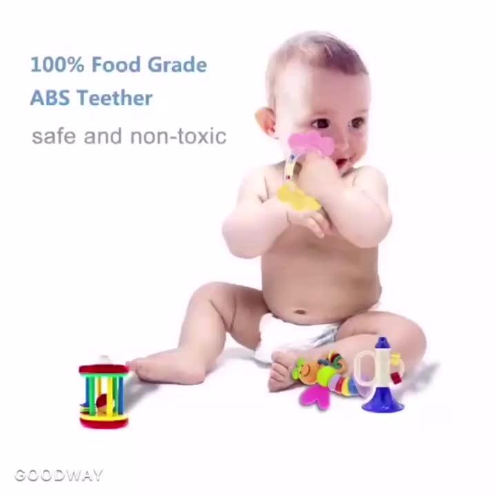 Funny Cute Shaking Hand Bells Set Infant Toy Teething Rattles For Baby ...