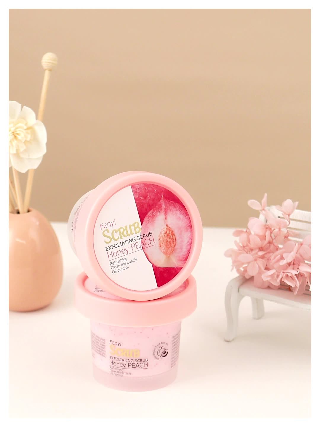 Fenyi Natural 100g Peach Fragrance Exfoliating Gel Deep Cleansing Body ...