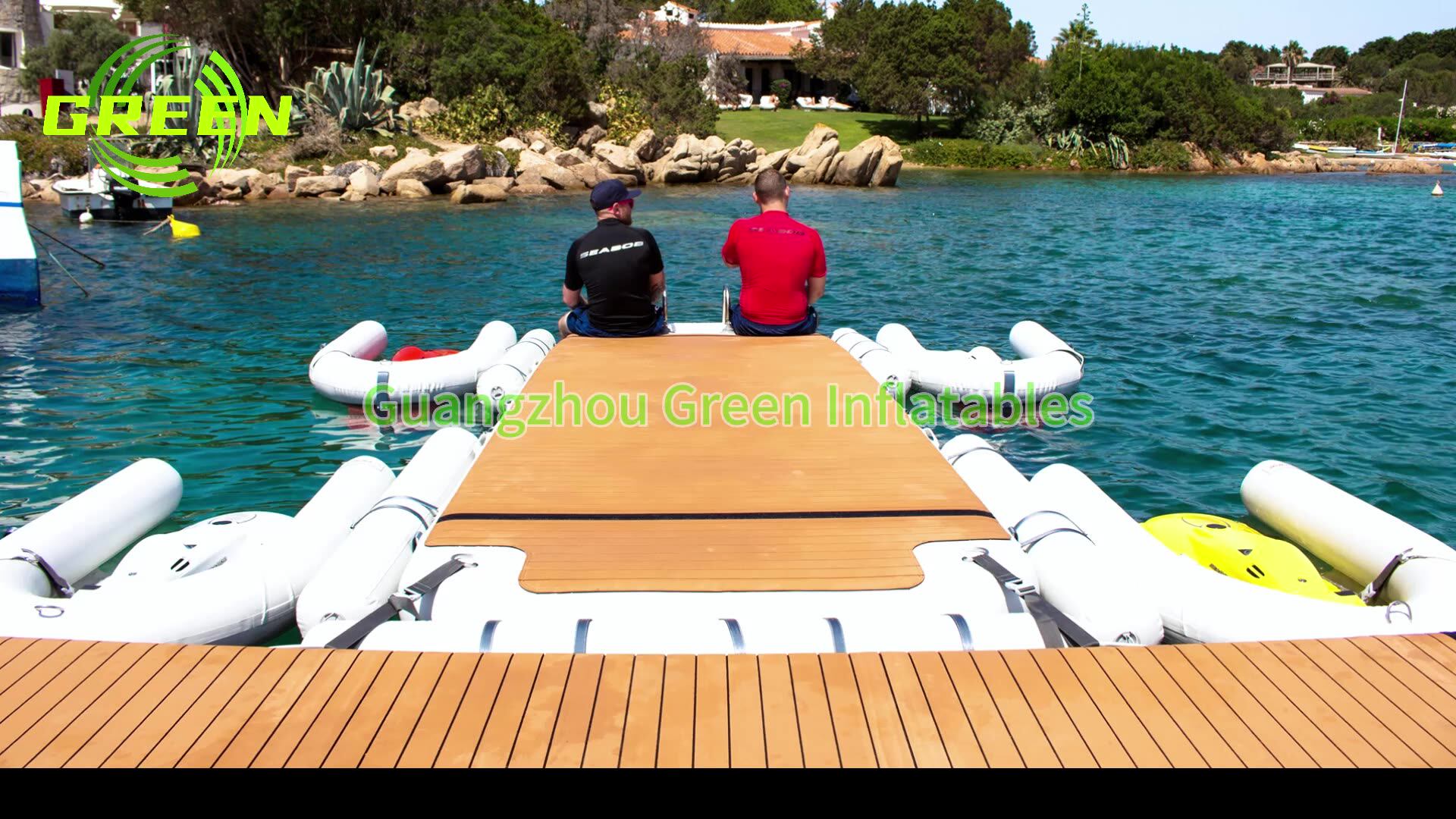 Green Drop Stitch Inflatable Boat Fishing Island Pontoon Y Yoga Hang ...