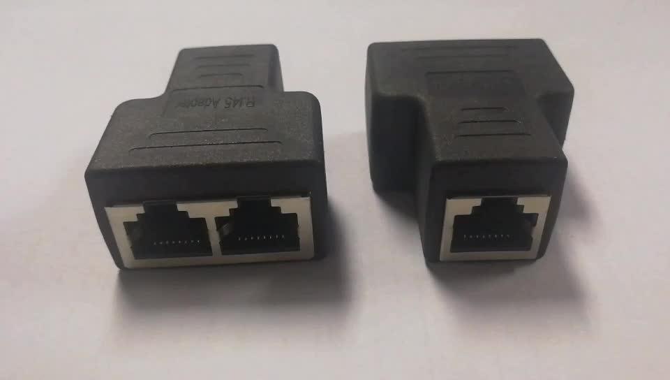 Rj45 Splitter Adapter 1 To 2 Dual Female Port Cat5/cat 6 Lan Ethernet ...