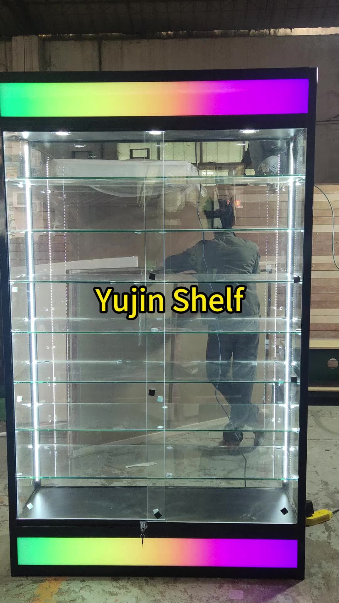 Retail Shop Furniture Lockable Glass Display Showcase With Remote ...