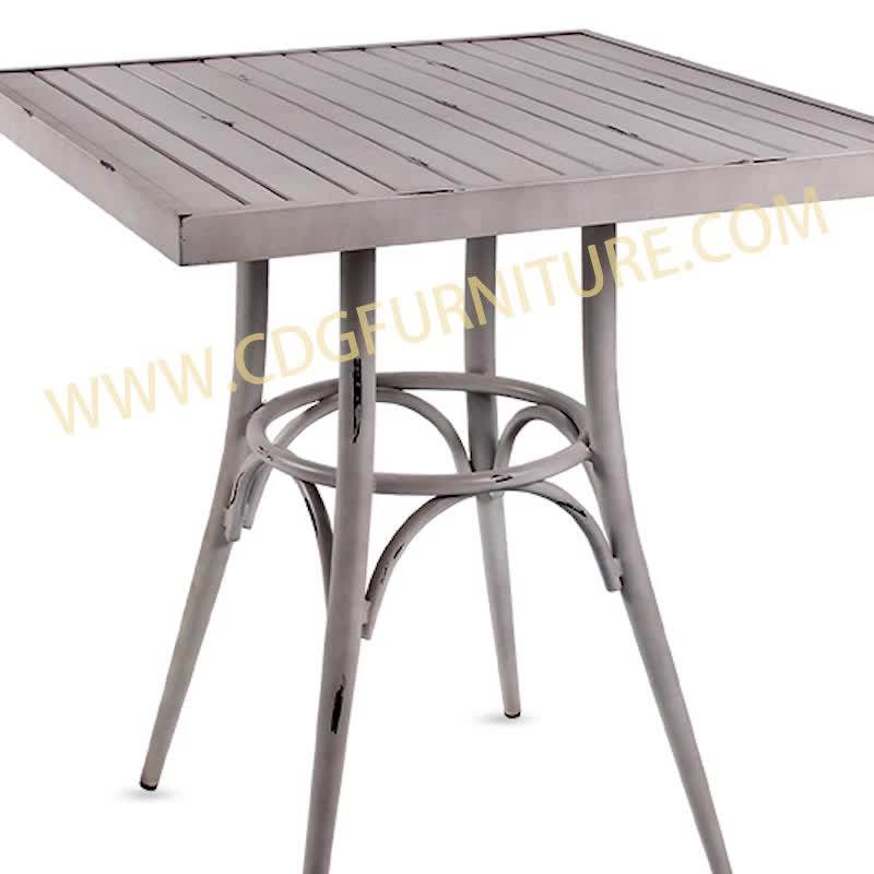 Vintage White Heavy Base Alu Cafe Table Not Wood Vintage Aluminium ...