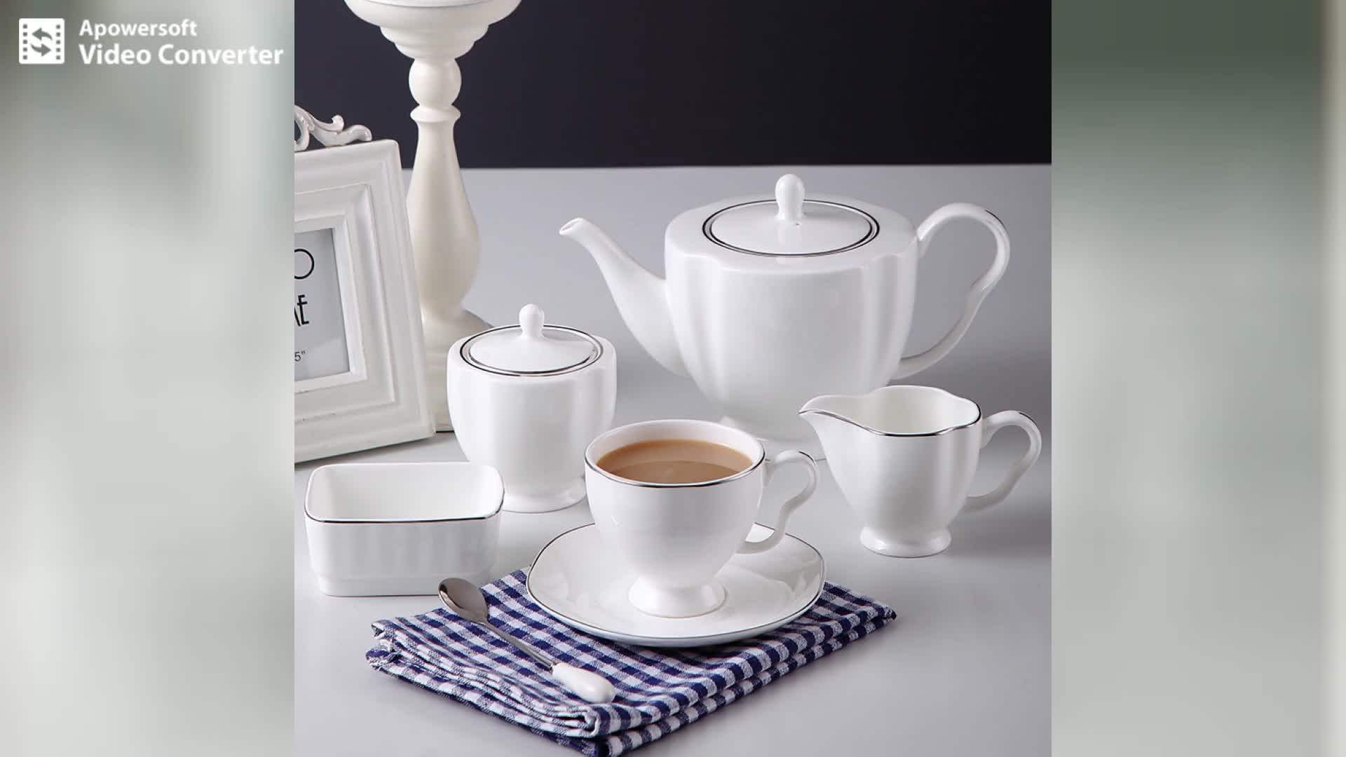 Royal Classic Style Afternoon Tea Sets For Wedding / Bone China 5pcs ...