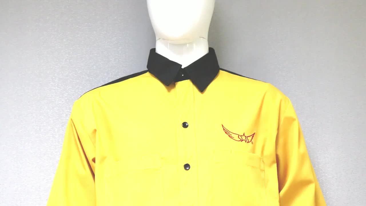 Custom Latest Design Yellow Work Clothes Uniform Male Shirts - Buy ...