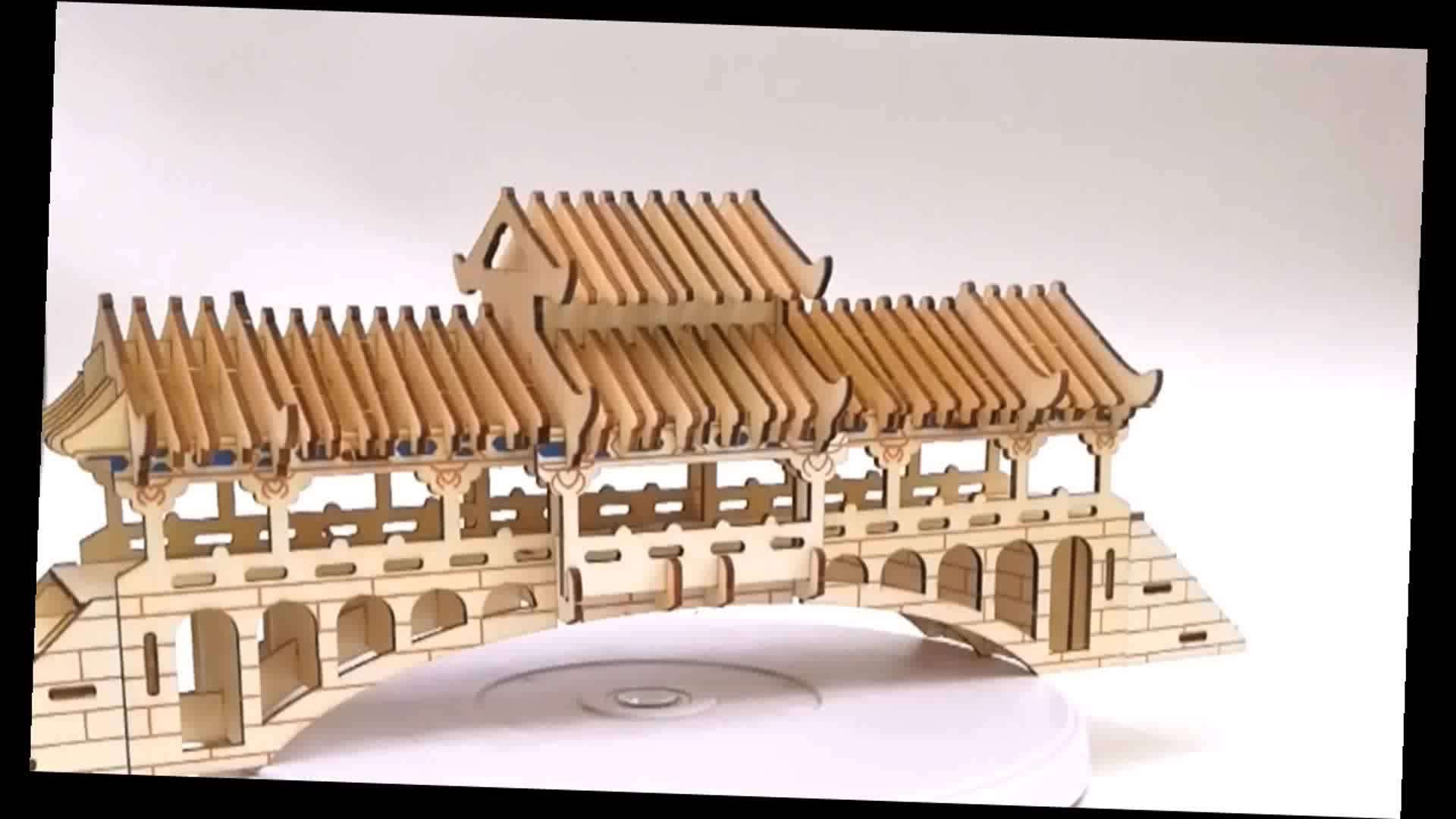 Newest Design Covered Bridges Laser Cutting 3d Wooden Puzzle For ...