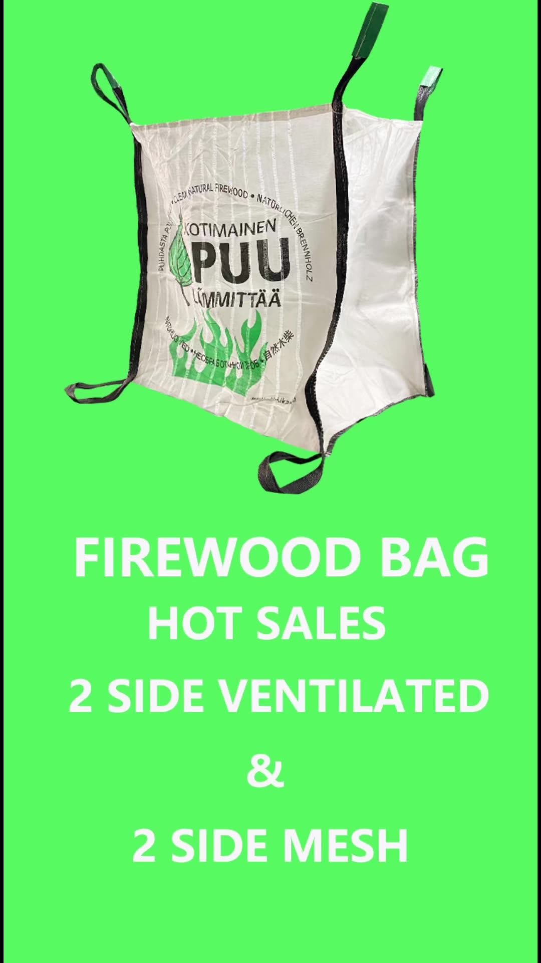 U-type 100% Pp Bulk Bag Woven Ventilated Fibc Bags Custom Firewood ...