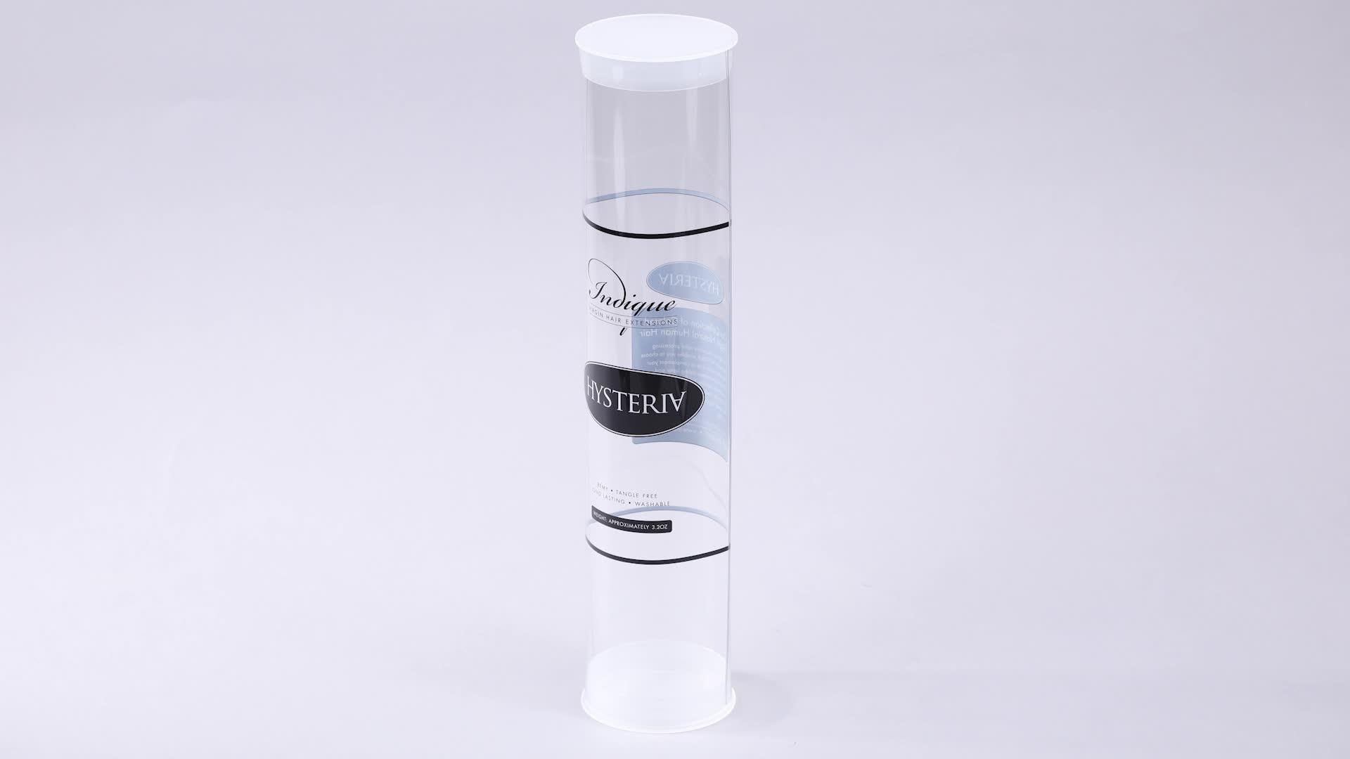 Wholesale Custom Fold Hard Pvc Clear Plastic Tube With Lid For Wig ...