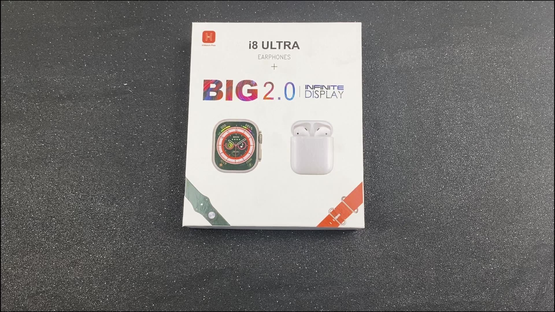 I8 Ultra Smart Watch With Earbuds Big Display Hiwatch Plus Serie 8 49mm ...